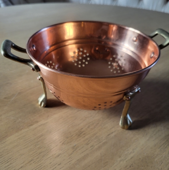 Kitchen | Vintage Copper And Brass Footed Small Colander | Poshmark